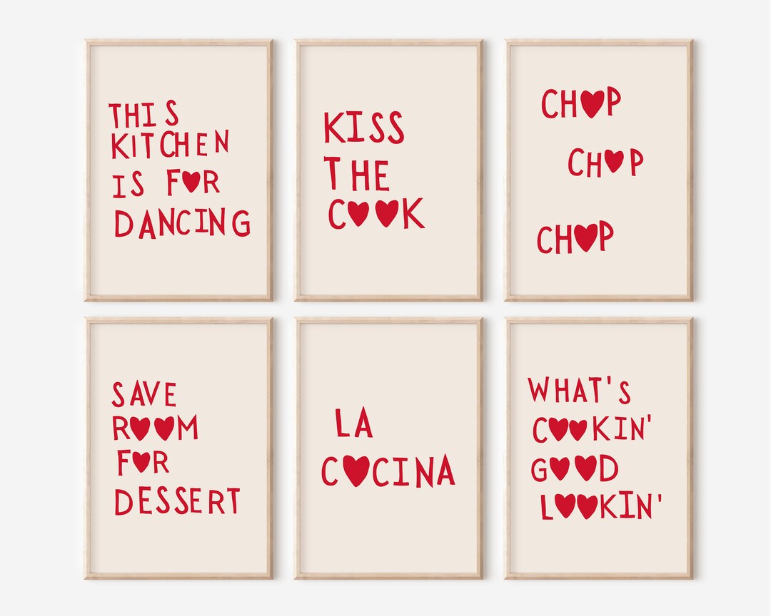 Kitchen Prints Modern Kitchen Decor Trendy Kitchen Wall Art Cute ...