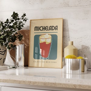 Michelada Print Mexican Bar Cart Print Mexican Cocktail Poster Spanish ...