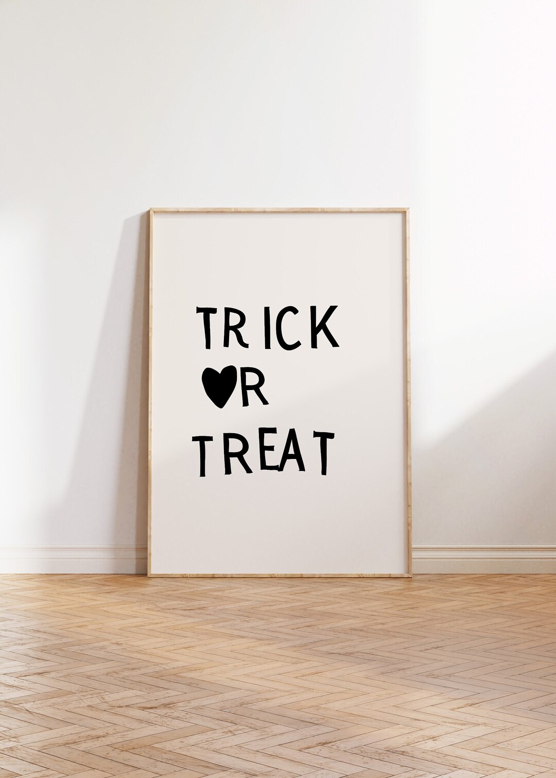 Trick or Treat Print Whimsy Halloween Art Heart Typography Poster Girly ...