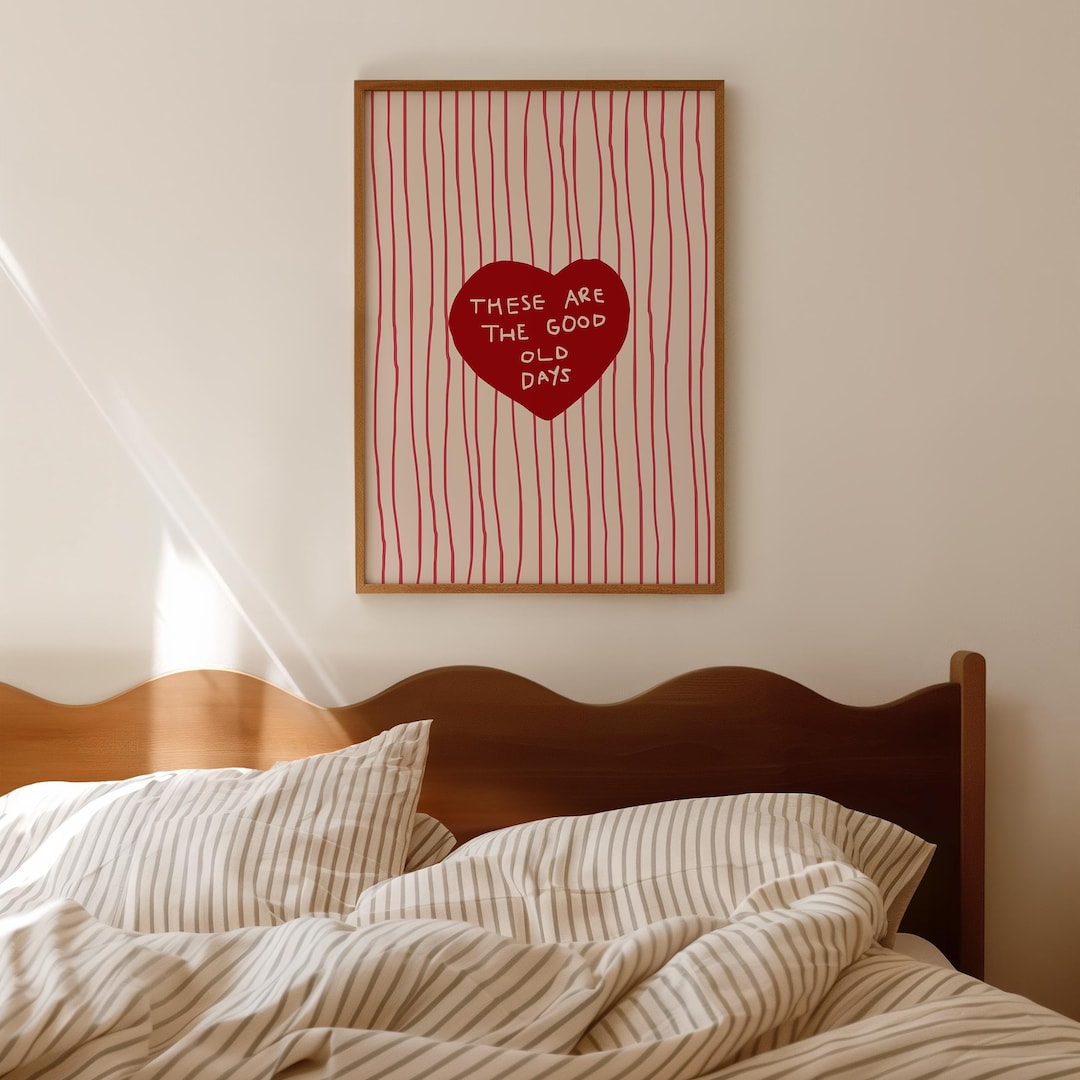 Good Old Days Heart Print, Trendy Apartment Decor (digital Download) - Etsy
