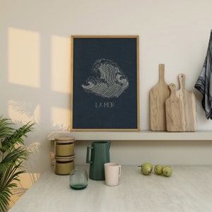 La Mer Print Vintage Ocean Poster Coastal Home Decor Minimalist Beach ...