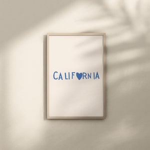 California Art Print California Wall Art Minimalist CA Print California ...