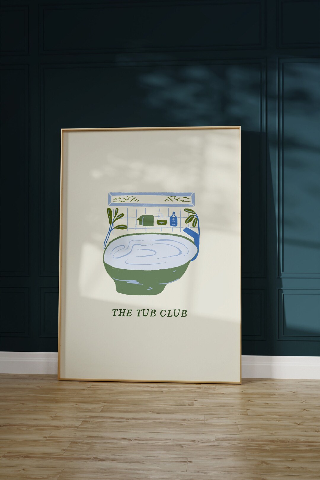 The Tub Club Print Cute Bathroom Decor Modern Bathtub Art Bath Print ...