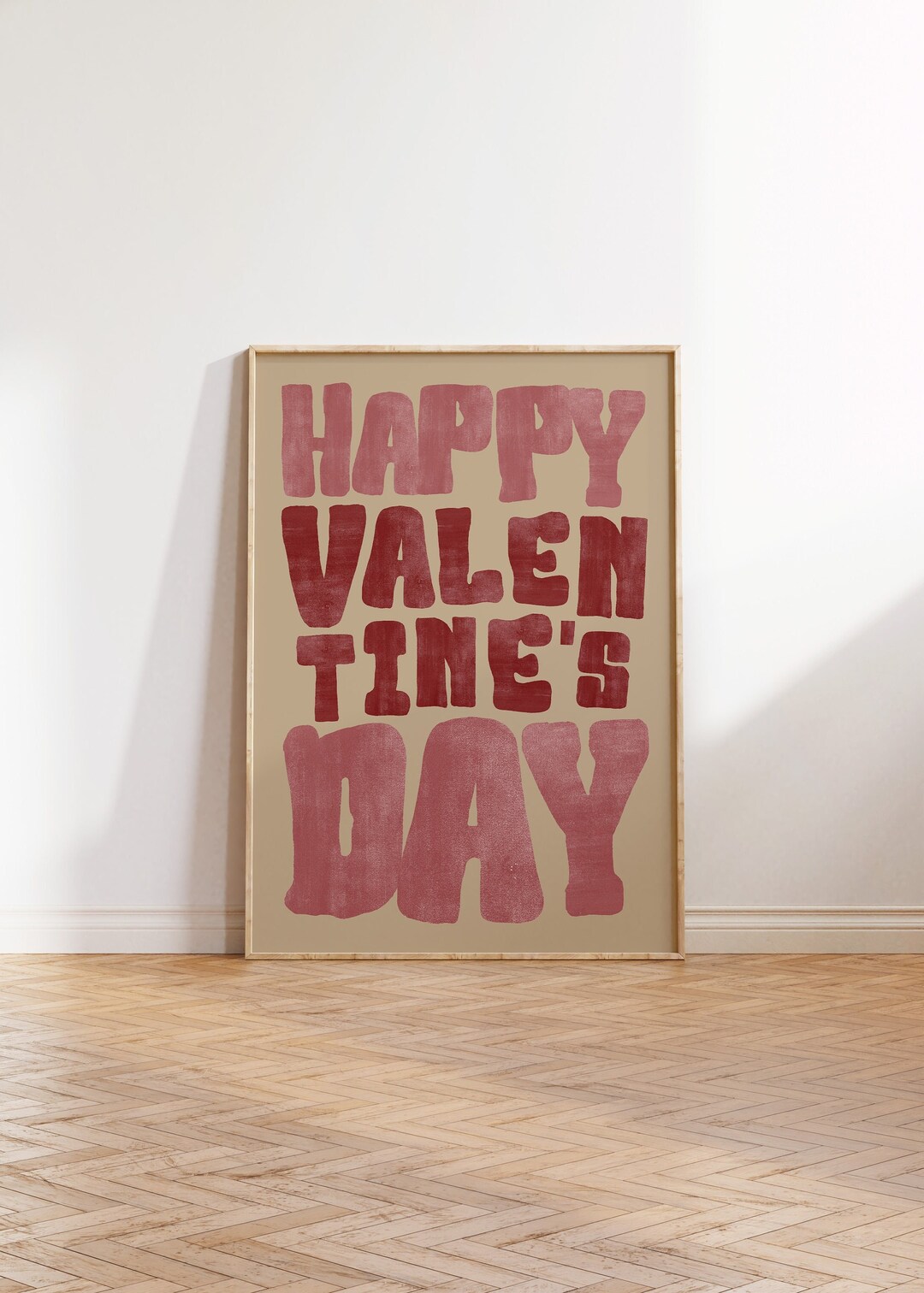 Valentine's Day Print Retro Valentine Decor Romantic Wall Art Happy ...