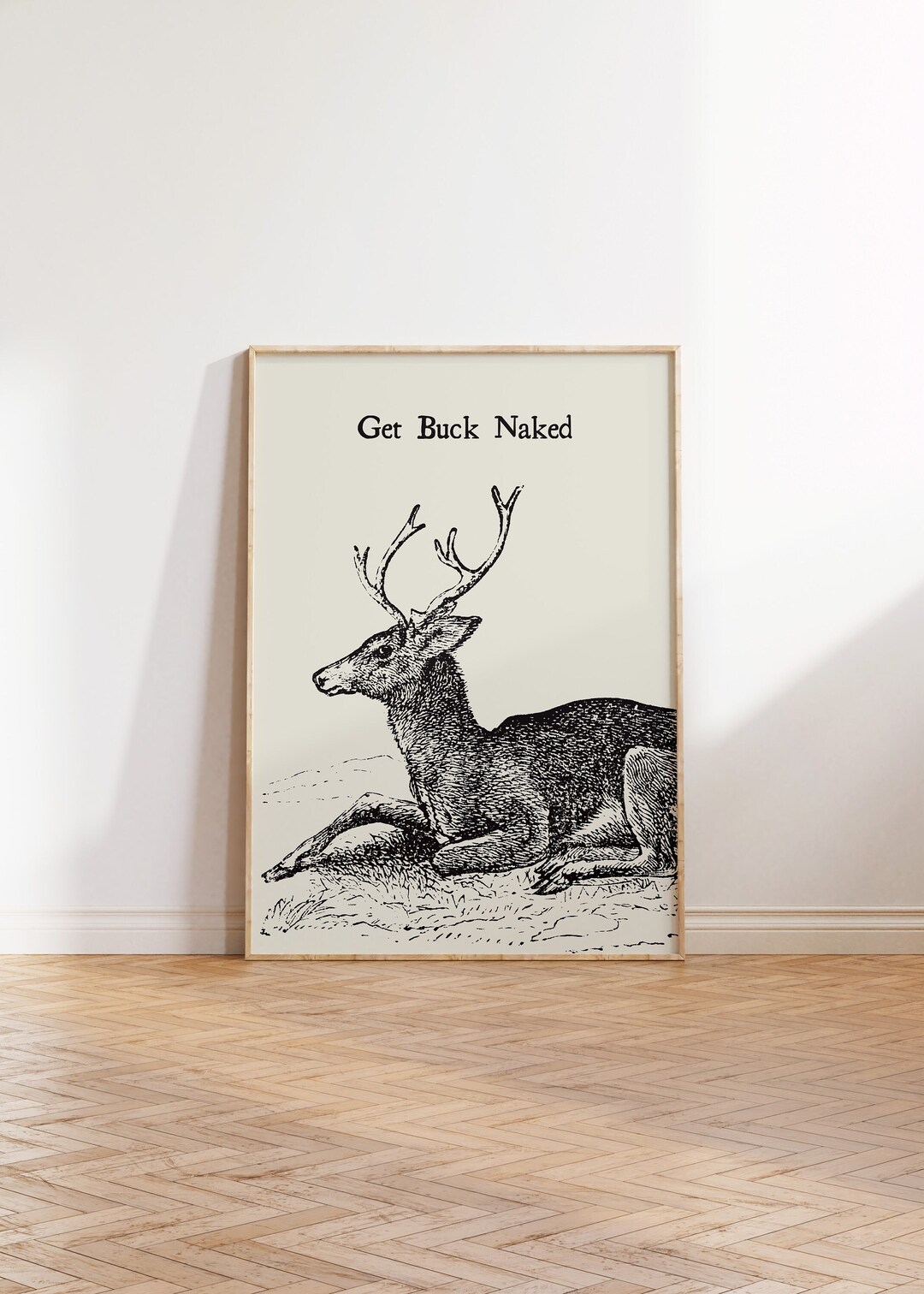 Vintage Bathroom Print Retro Deer Poster Minimalist Bath Art - Etsy