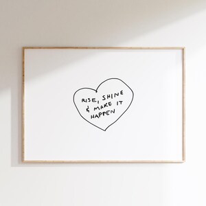 Rise and Shine Motivational Print: Minimalist Modern Art (digital ...