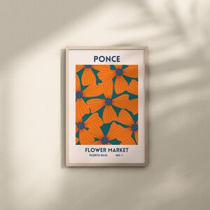 Ponce Print Puerto Rico Art Puerto Rico Flower Market Print Puerto Rico ...