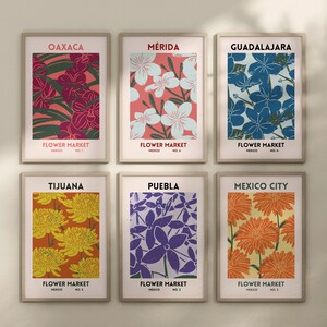 Mexico Flower Market Prints Mexican Decor Mexico Art Puebla Poster ...