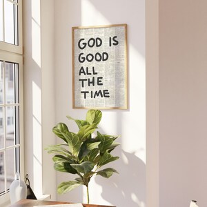 God is Good Newspaper Print: Neutral Christian Wall Art (digital ...