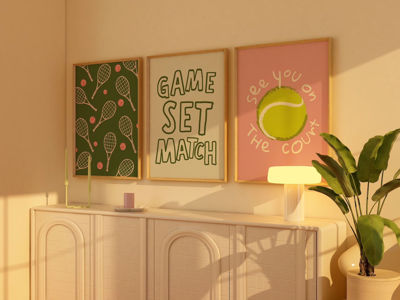 Trendy Tennis Print Set: Preppy Sports Wall Art (digital Download, 6 ...