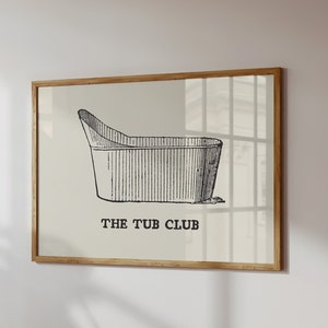 The Tub Club Print Cute Bathroom Decor Vintage Bathtub Art Bath Print ...