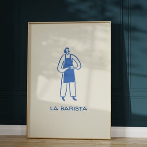 La Barista Print Cute Coffee Poster Minimalist Kitchen Decor Funny ...