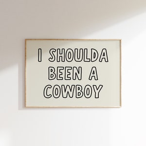 Funny Cowboy Typography Print: Retro Western Wall Art (digital Download ...