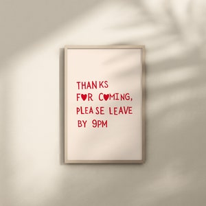 Minimalist Heart Print Funny Goodbye Print Aesthetic Home Decor Cute ...