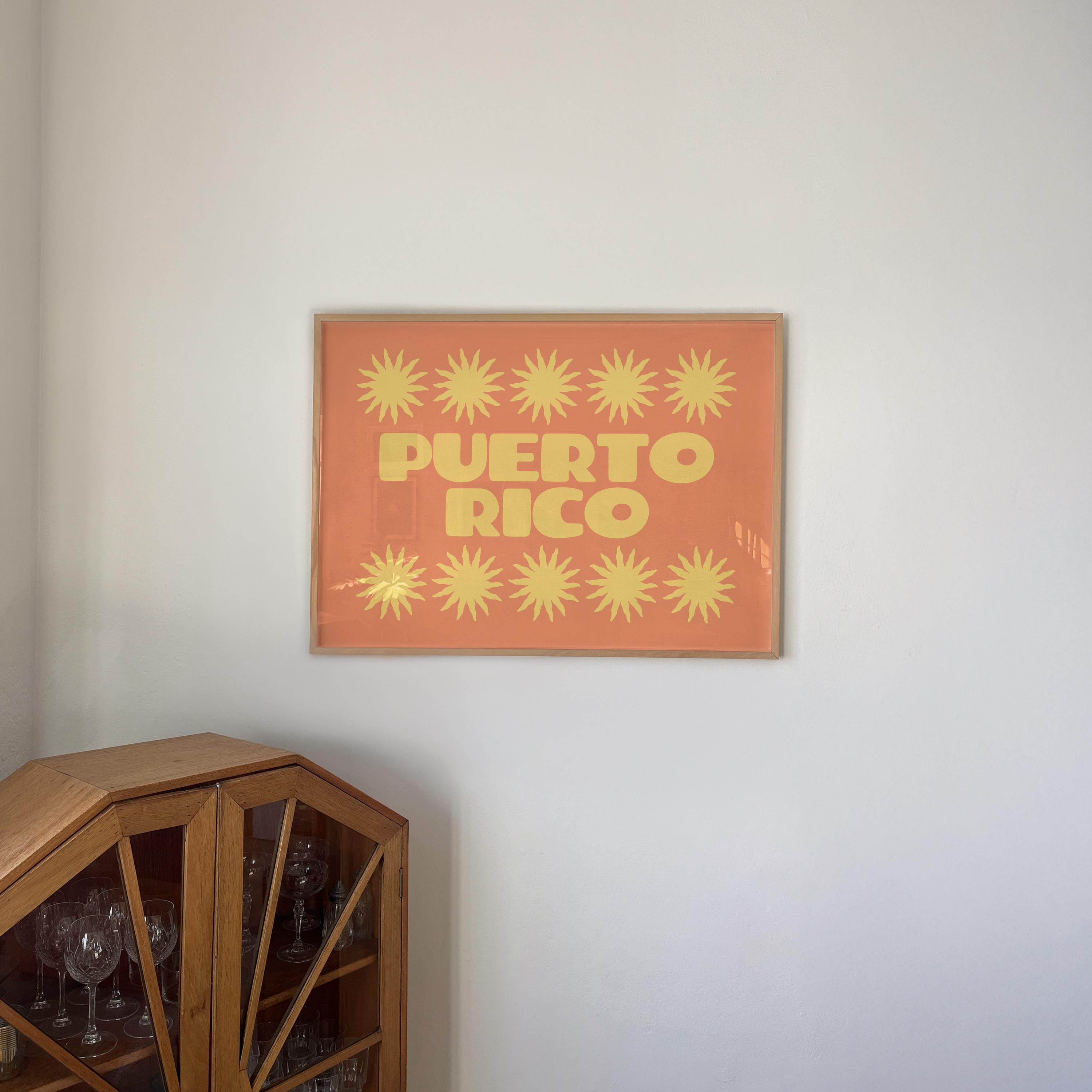 Puerto Rico Typography Print: Bold 70s Style Wall Art (digital Download ...
