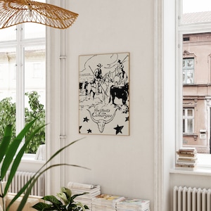 Vintage Cowboy Print Retro Western Wall Art Wild West Home Decor ...