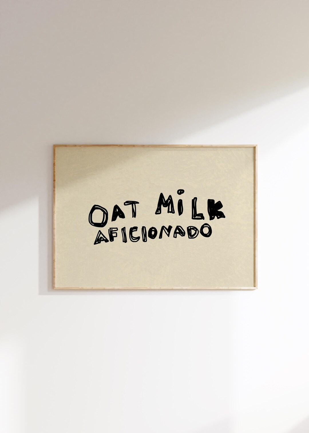 Oat Milk Kitchen Print: Funny Handwritten Poster, Trendy Cafe Wall Art ...