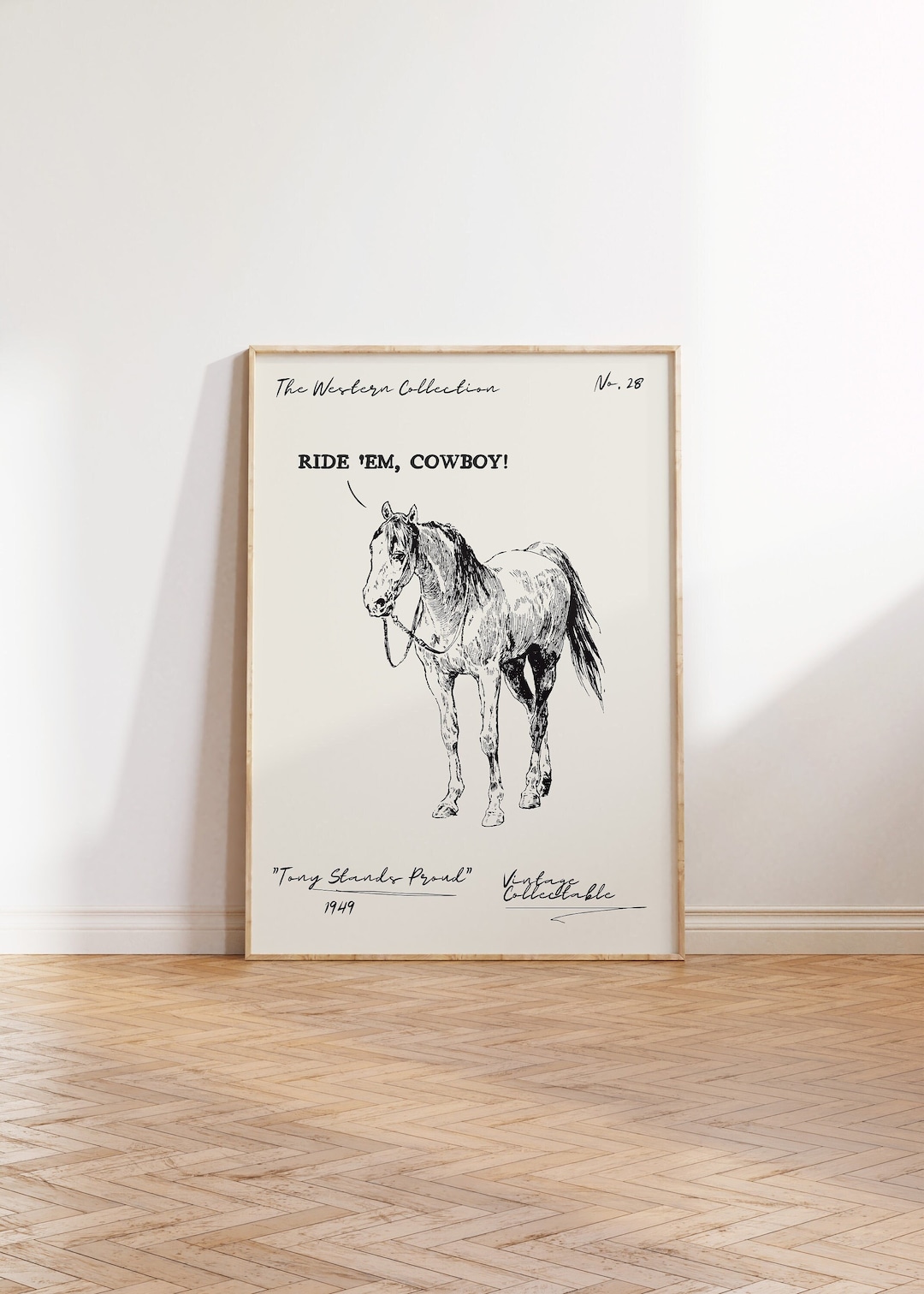 Vintage Western Poster Horse Print Western Wall Art Retro Cowboy Print ...