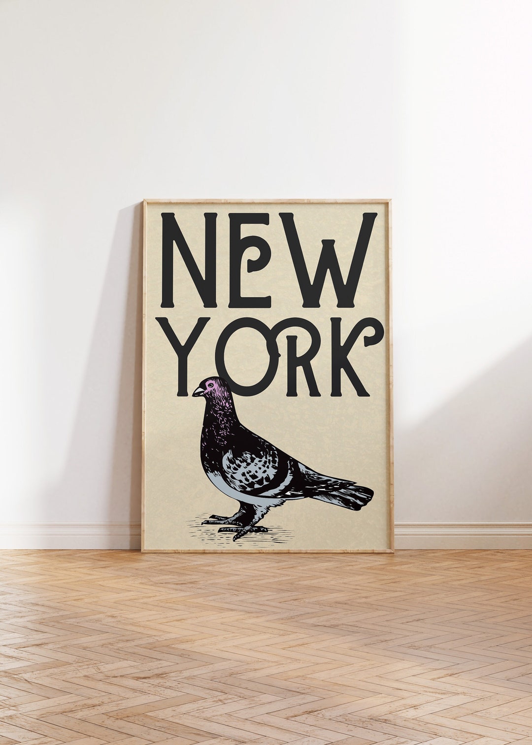 Vintage New York Art Print Pigeon Poster New York State Poster ...