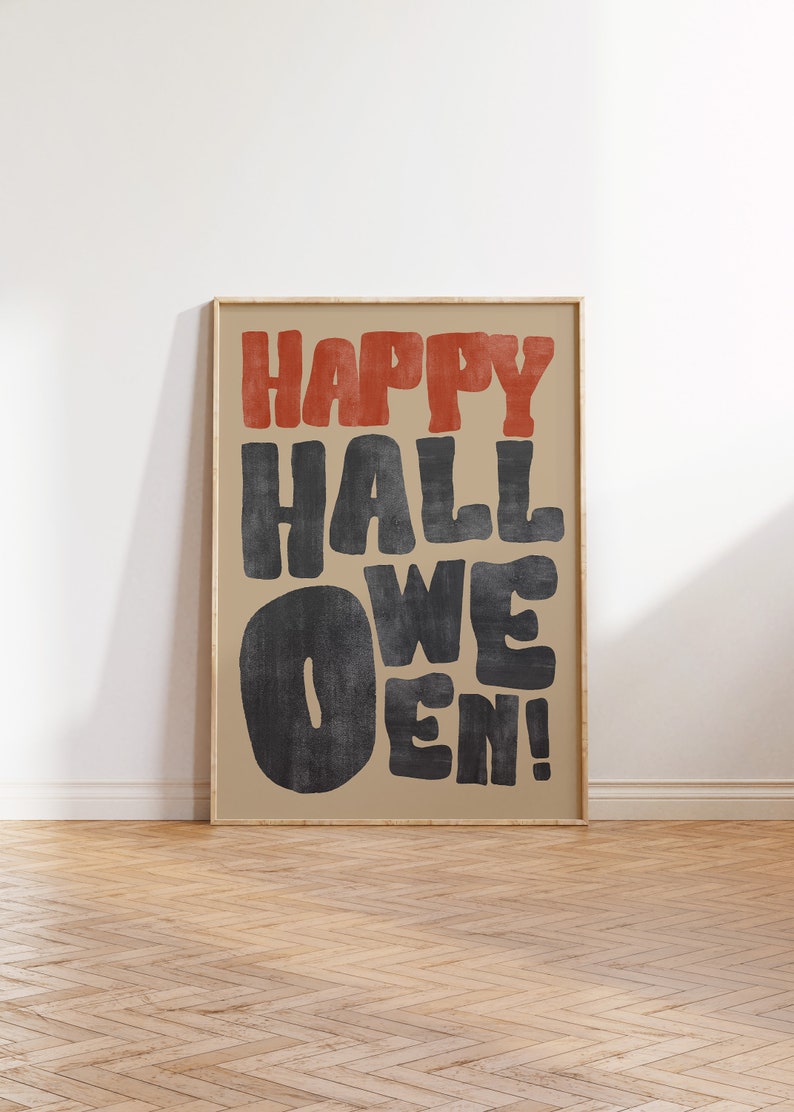 Retro Halloween Typography Print: Maximalist Mantel Decor (digital ...