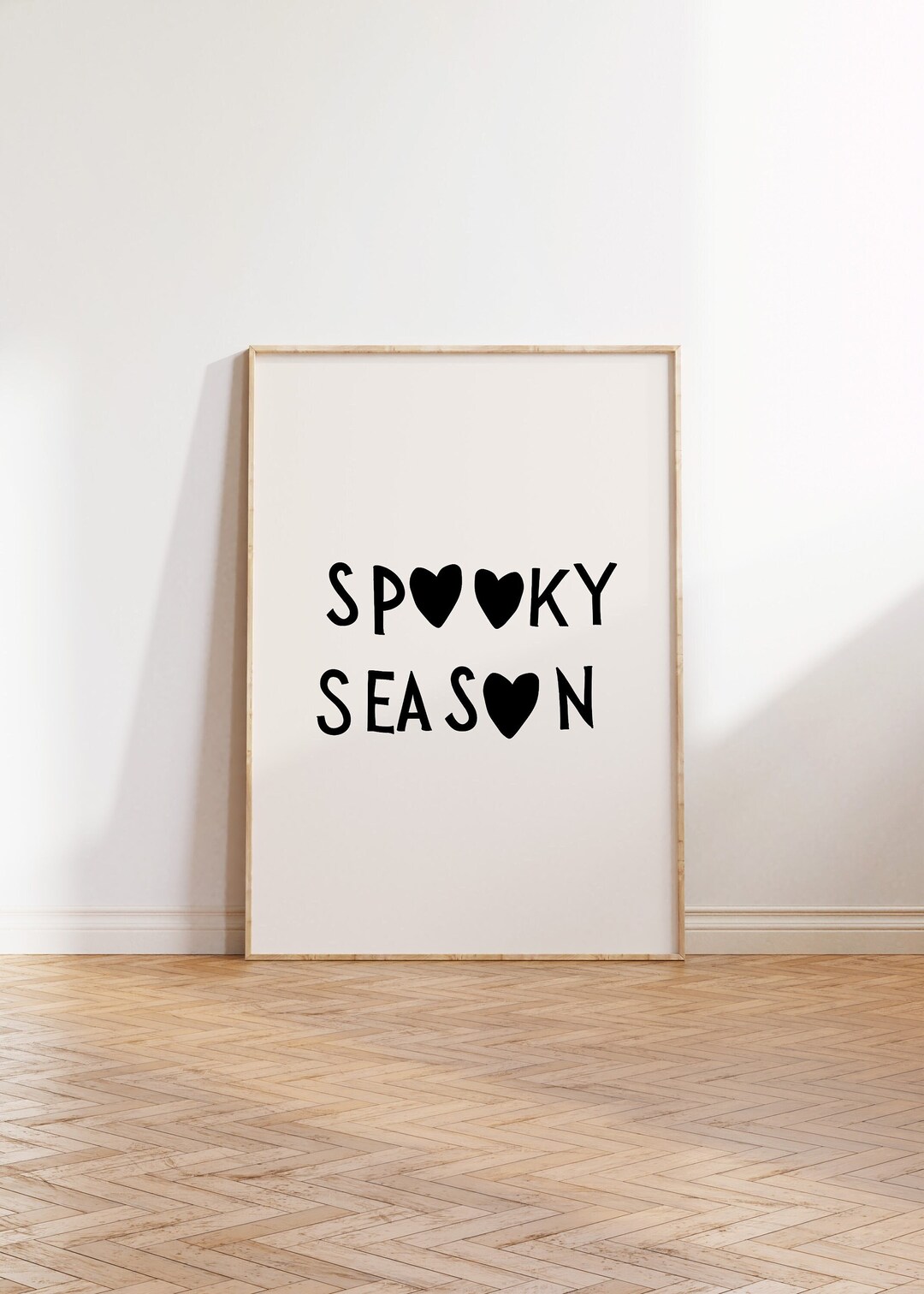 Spooky Season Print Cute Halloween Wall Art Heart Typography Poster ...