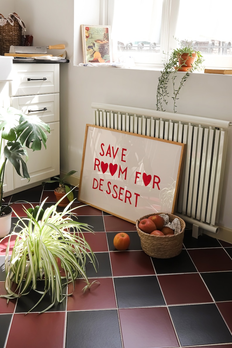 Funny Dessert Quote Print: Red Heart Kitchen Wall Art (digital Download ...