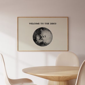 Welcome to the Disco Print Vintage Disco Ball Poster Aesthetic Wall Art ...