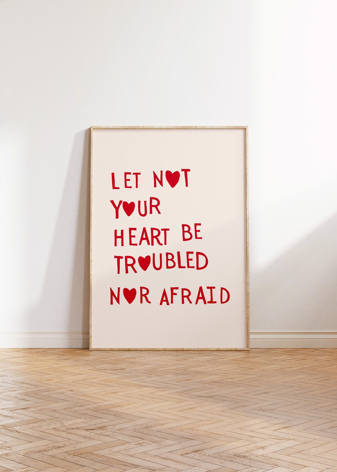 Let Not Your Heart Be Troubled Print Minimalist Christian Wall Art ...