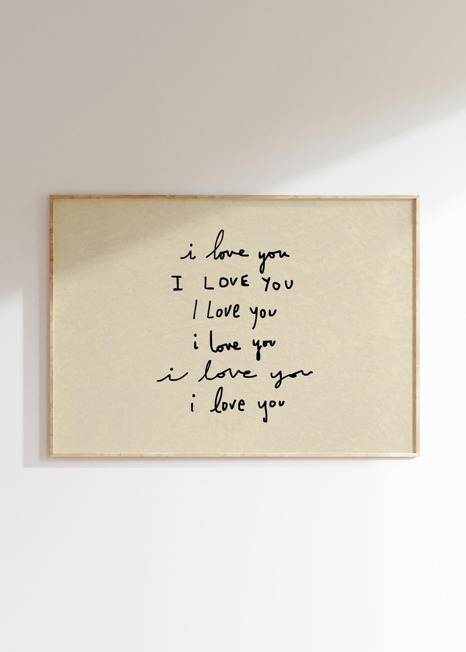I Love You Art Print, Minimalist Bedroom Decor, Neutral Love Quote ...