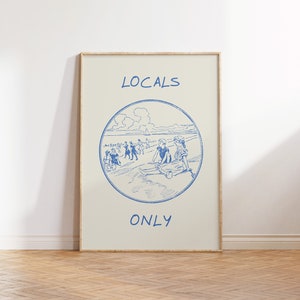 Vintage Beach Prints Retro Coastal Posters Blue Beachy Art Vintage ...