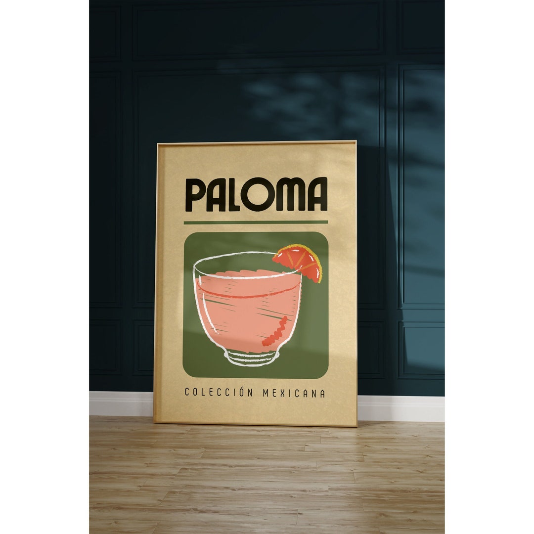 Paloma Print Mexico Art Print Bar Cart Wall Art Vintage Mexico Wall Art ...