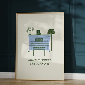 Home is Where the Piano is Poster Piano Lover Art Piano Gift Living ...