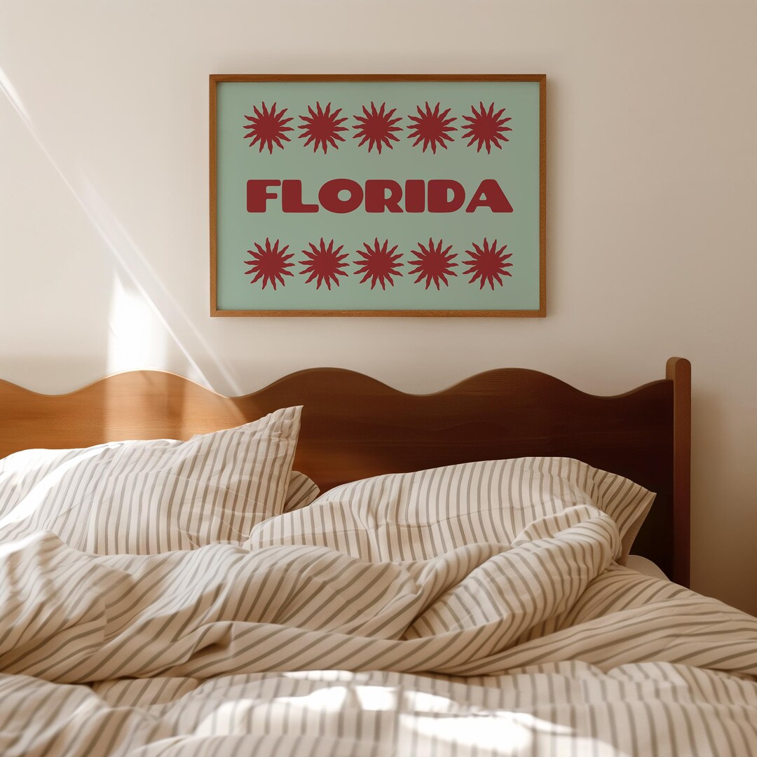 Retro Florida Print Bold Typography Poster Florida Decor Funky Florida ...