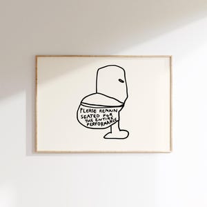 Funny Bathroom Art Print: Trendy Toilet Sign (digital Download ...