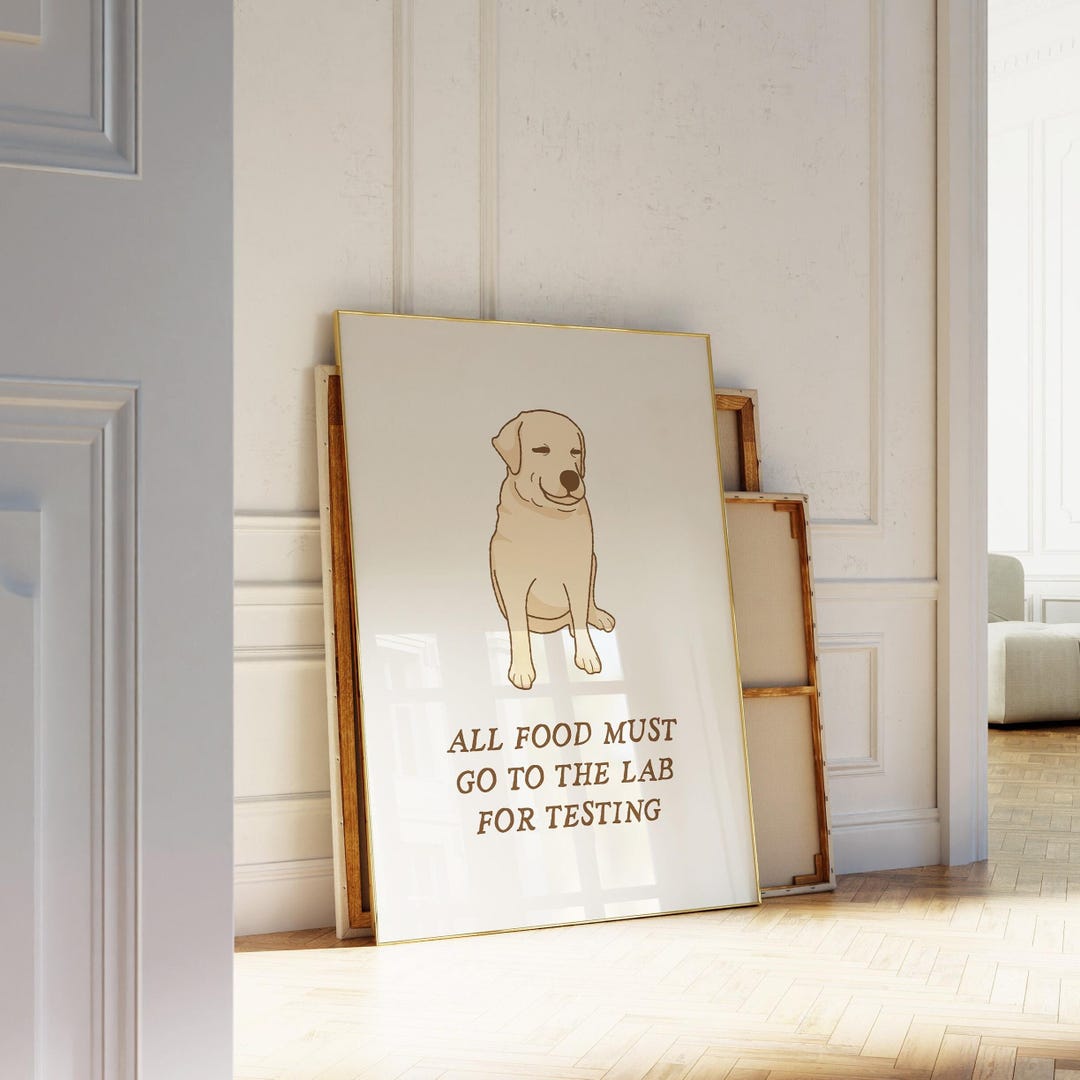 Labrador Print Funny Dog Poster Yellow Lab Decor Dog Kitchen Wall Art ...