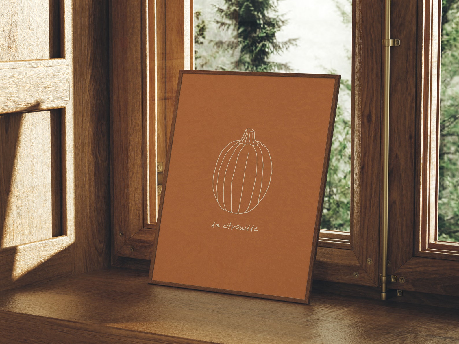 La Citrouille Print Pumpkin Poster Minimalist Fall Wall Art Trendy ...