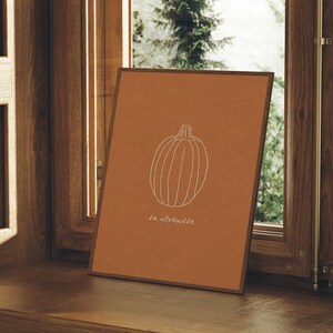 La Citrouille Print Pumpkin Poster Minimalist Fall Wall Art Trendy ...