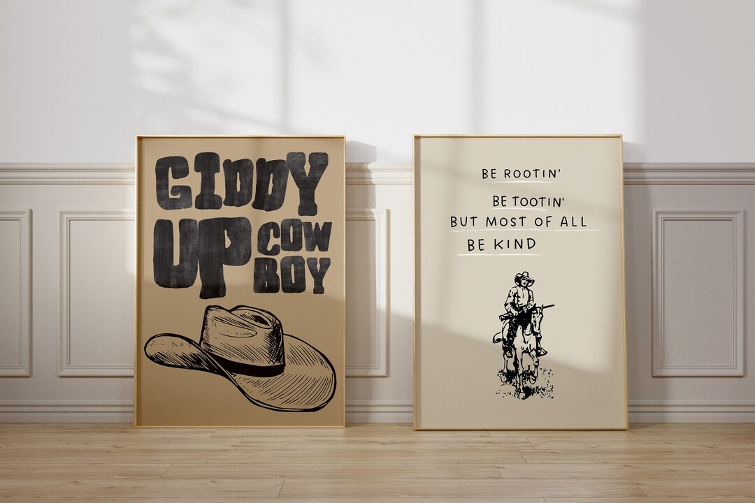 Cowboy Quote Prints Minimalist Western Wall Art Horseback Riding ...