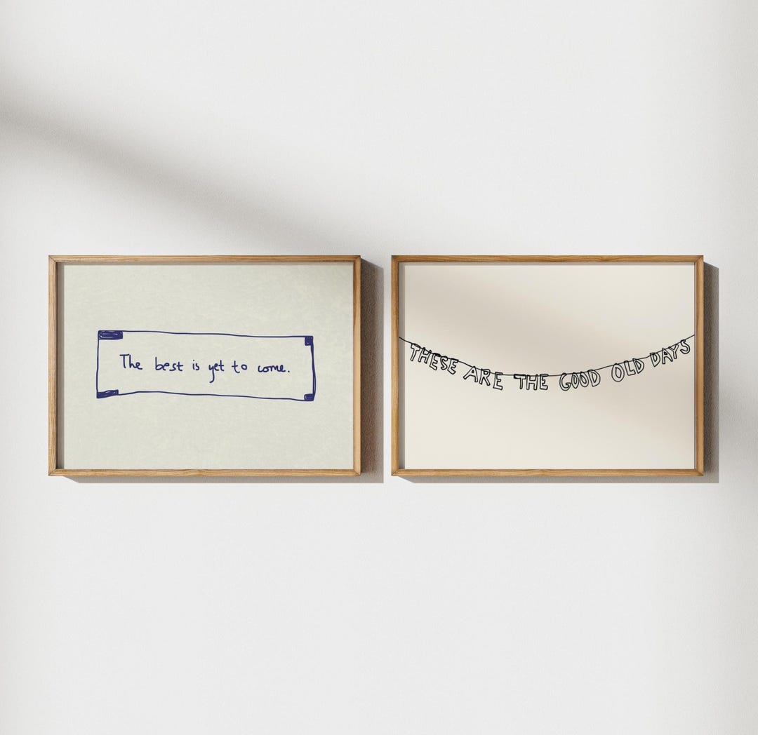 Minimalist Positive Quote Print Set, Hand-drawn Modern Home Decor ...