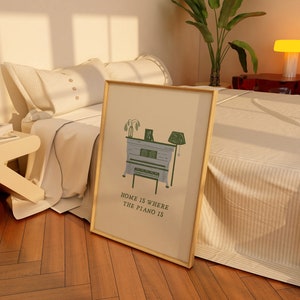 Home is Where the Piano is Poster Piano Lover Art Piano Gift Living ...