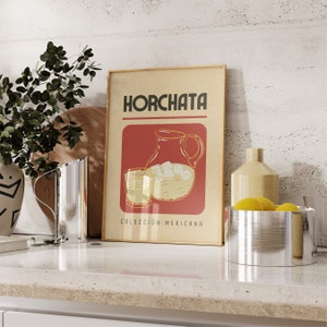 Horchata Print Mexico Art Print Vintage Mexican Wall Art Mexican Drinks ...