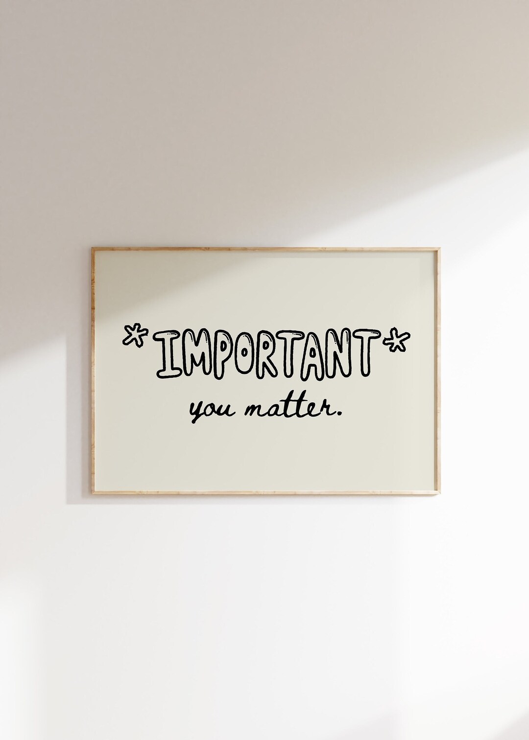 You Matter Print Aesthetic Wall Art Cute Apartment Decor Positive Vibes ...