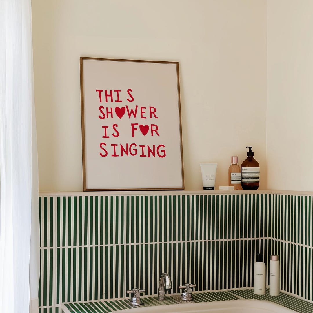 Shower Singing Print: Trendy Bathroom Wall Art (digital Download) - Etsy