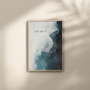 Minimalist Coastal Wall Art Trendy Sea Poster Modern Beachy Art Surfing ...