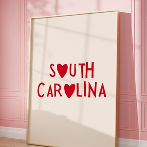 South Carolina Poster South Carolina Wall Art SC Poster South Carolina ...