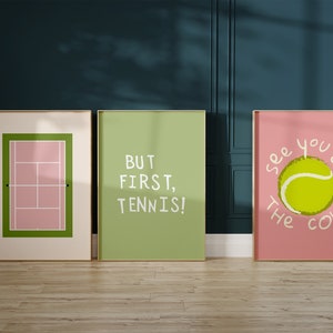 Trendy Tennis Print Set: Preppy Sports Wall Art (digital Download, 6 ...