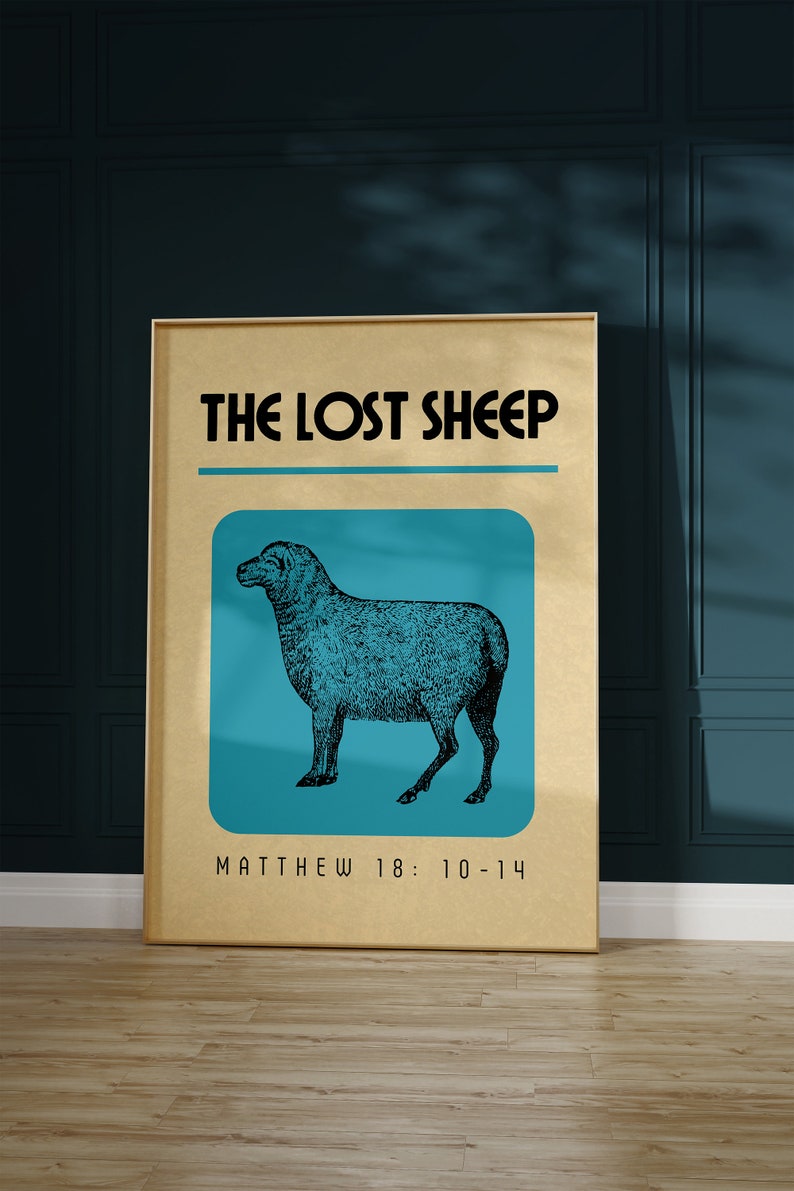 The Lost Sheep Print: Retro Bible Verse Poster (digital Download) - Etsy