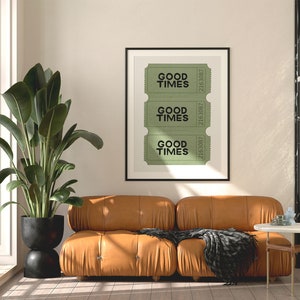 Good Times Ticket Print Vintage Green Ticket Poster - Etsy