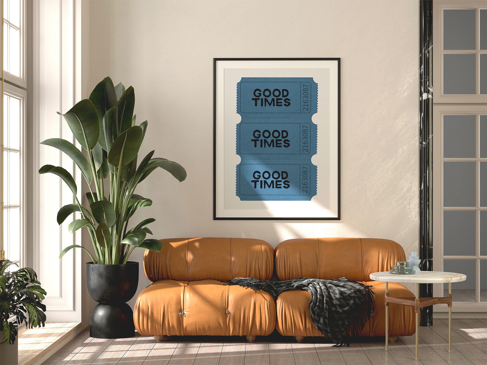 Good Times Ticket Print, Vintage Blue Ticket Poster, Trendy Retro Wall ...