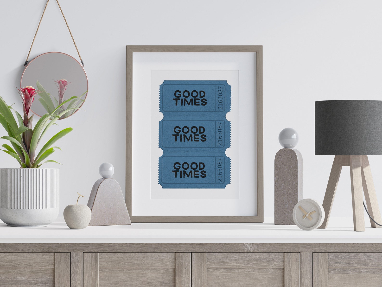 Good Times Ticket Print, Vintage Blue Ticket Poster, Trendy Retro Wall ...